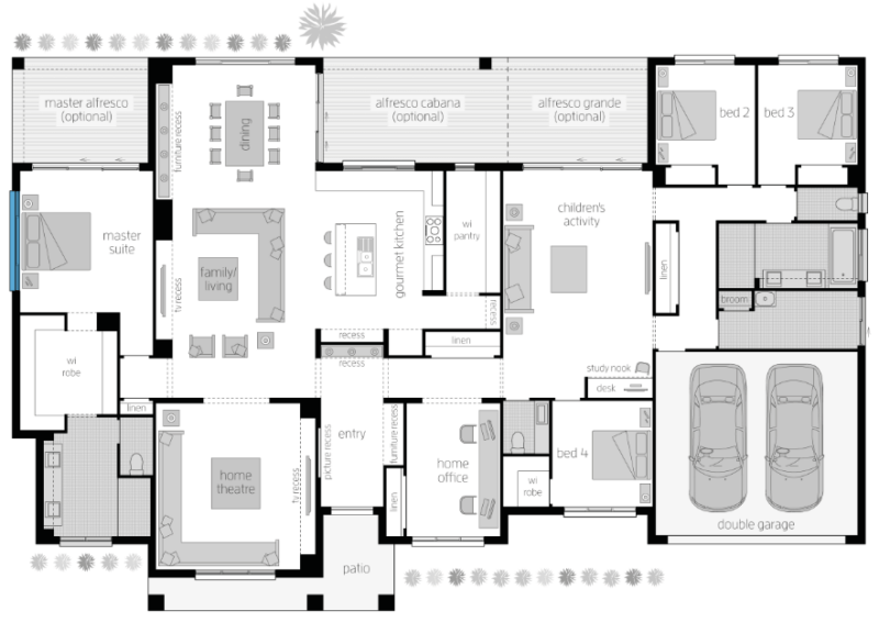 Floor Plan Friday: Acreage style with 4 bedrooms, activity and study