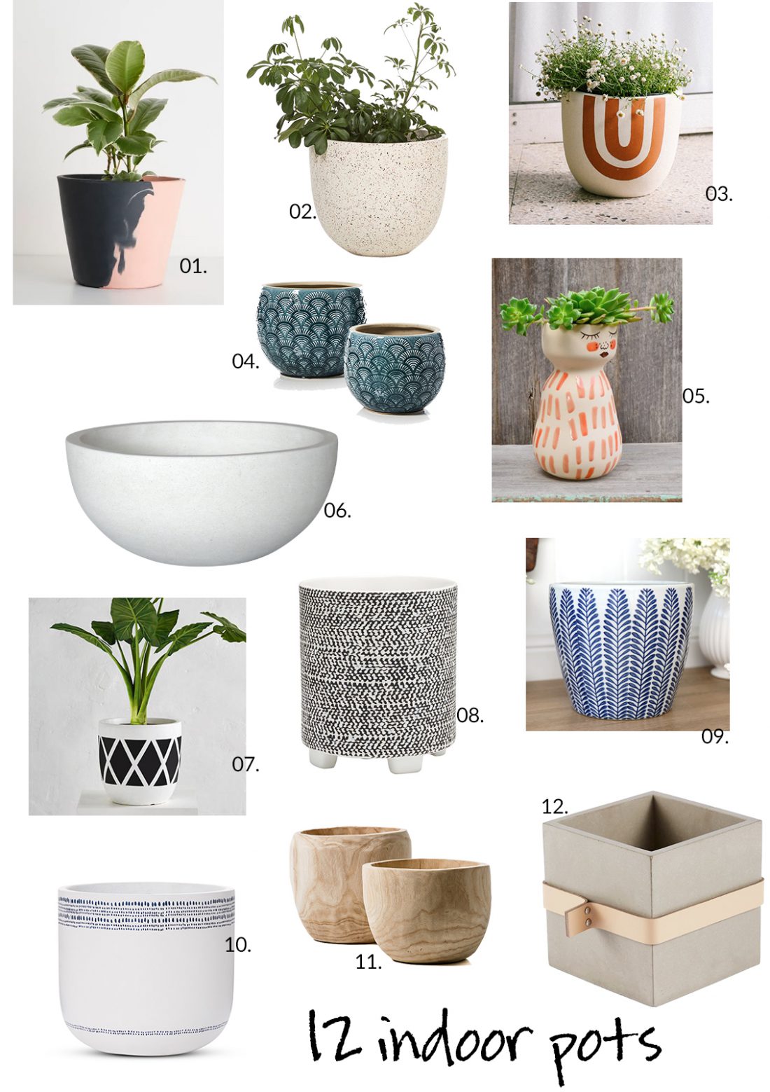 12 indoor pots