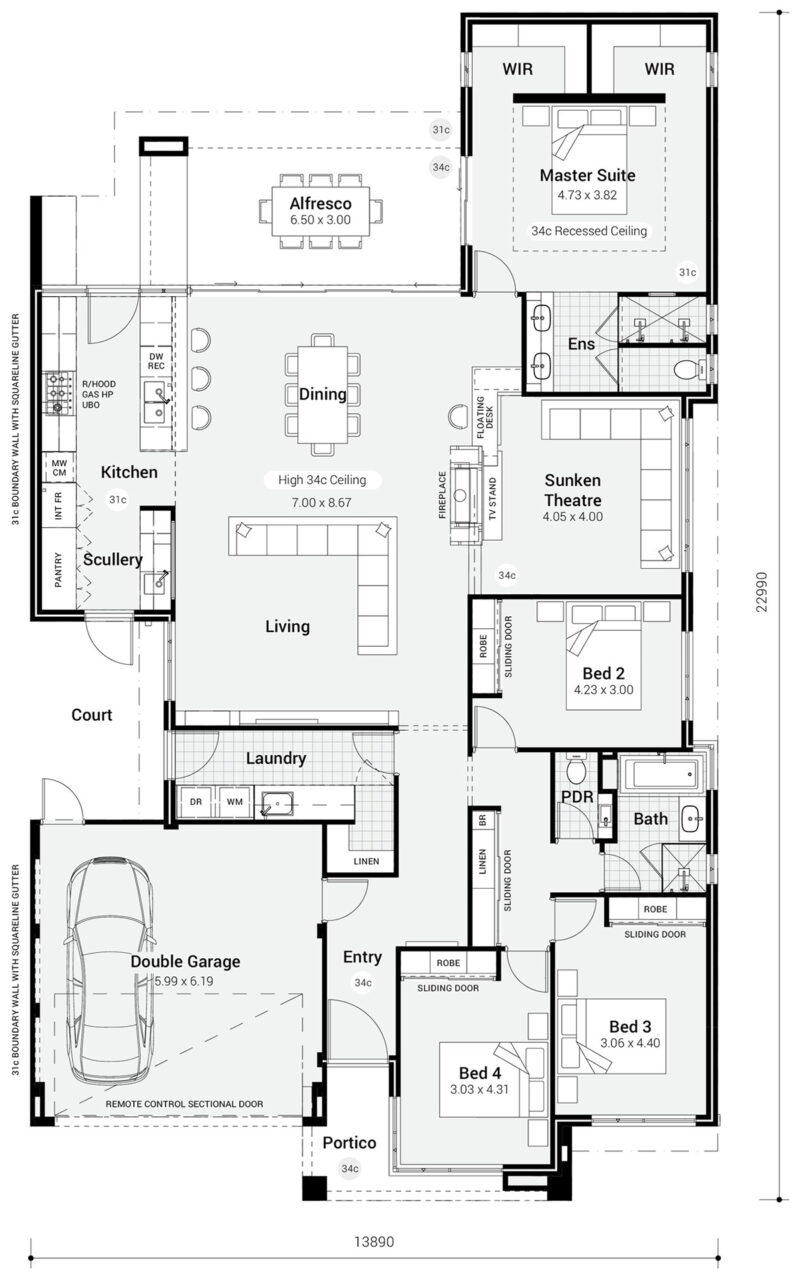 Floor Plan Friday: Chef’s kitchen & scullery with servery window