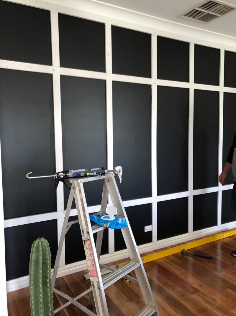 DIY batten feature wall in black
