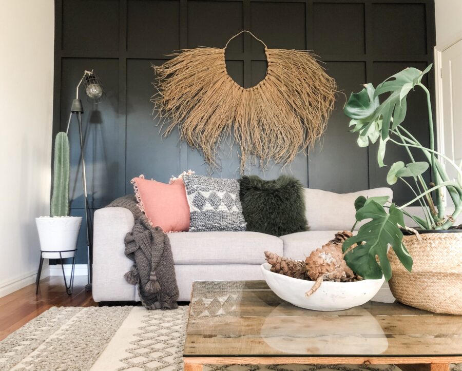 DIY batten feature wall in black