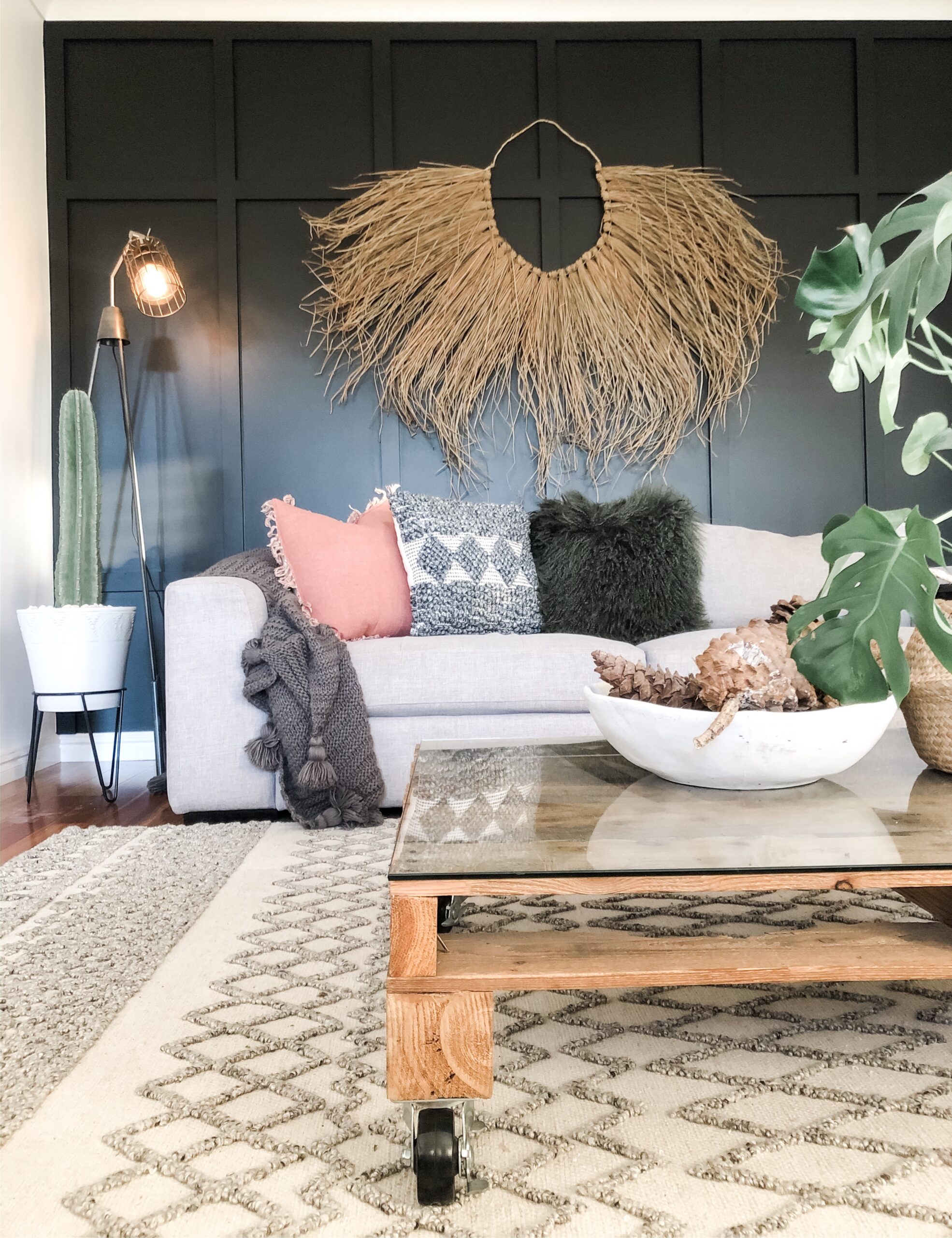 DIY batten feature wall in black