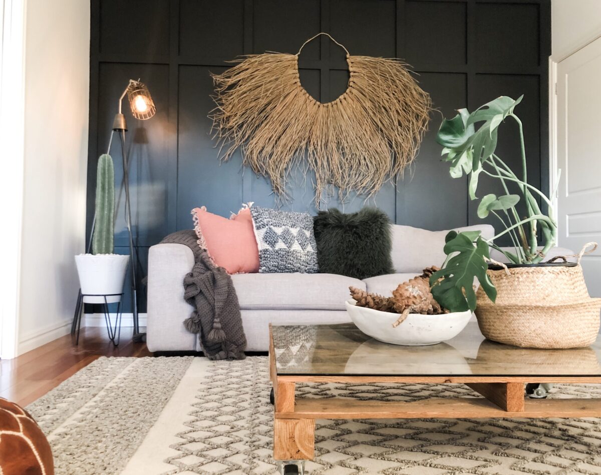 DIY batten feature wall in black